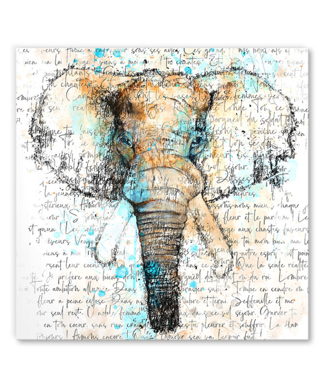 Tableau déco éléphant aquarelle - Tableau Deco