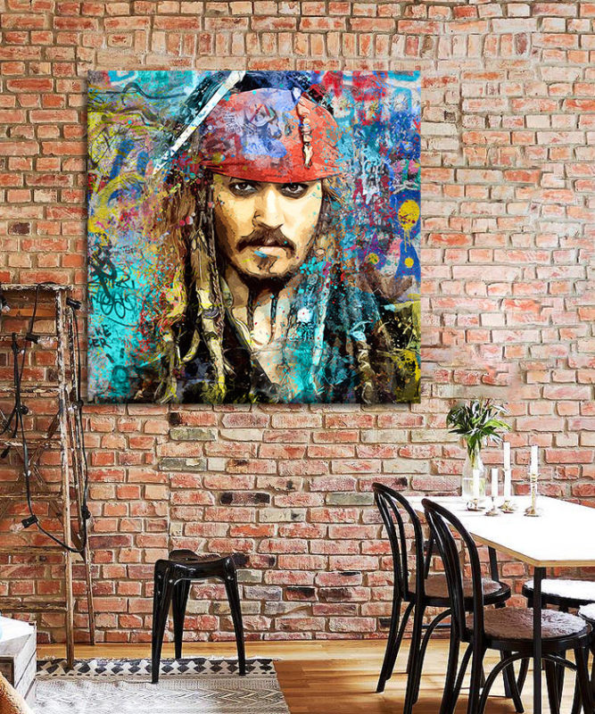Tableau déco Jack Sparrow pirate - Tableau Deco