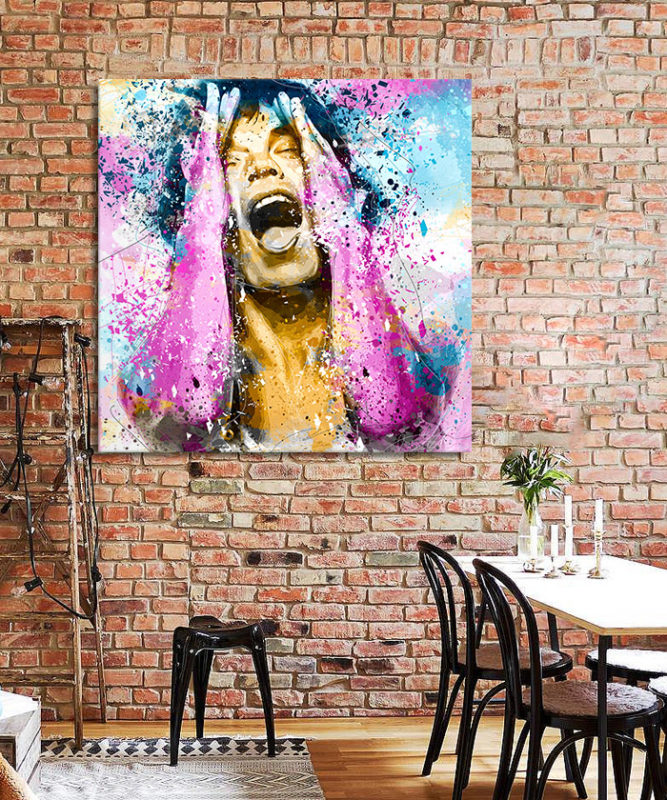 Tableau déco Mike Jagger Rolling Stones pop art - Tableau Deco