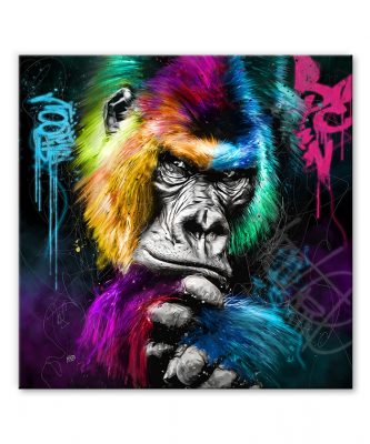 Tableau déco Gorille Singe Pop Art Multicolor - Tableau Deco
