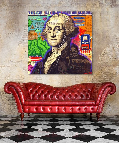 Tableau deco Président George Washington Comics Pop Art - Tableau Deco