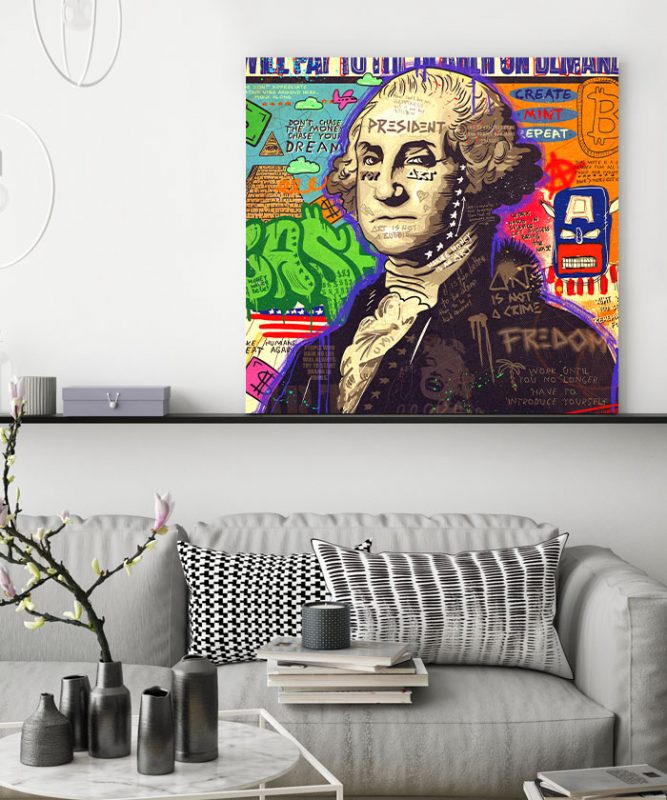 Tableau deco Président George Washington Comics Pop Art - Tableau Deco