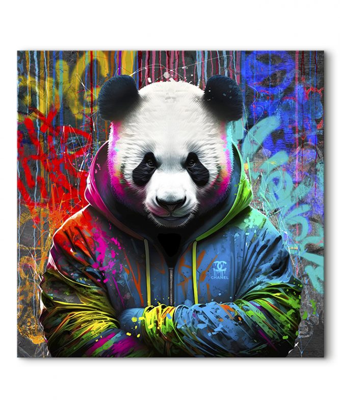 Tableau Panda Sportswear Chanel Hip Hop Pop Art - Tableau Deco