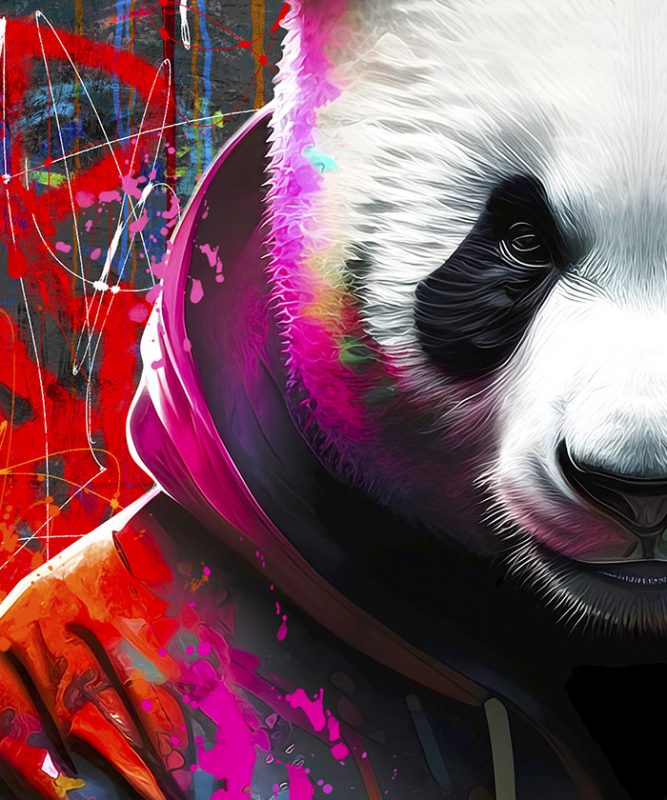 Tableau Panda Sportswear Chanel Hip Hop Pop Art - Tableau Deco