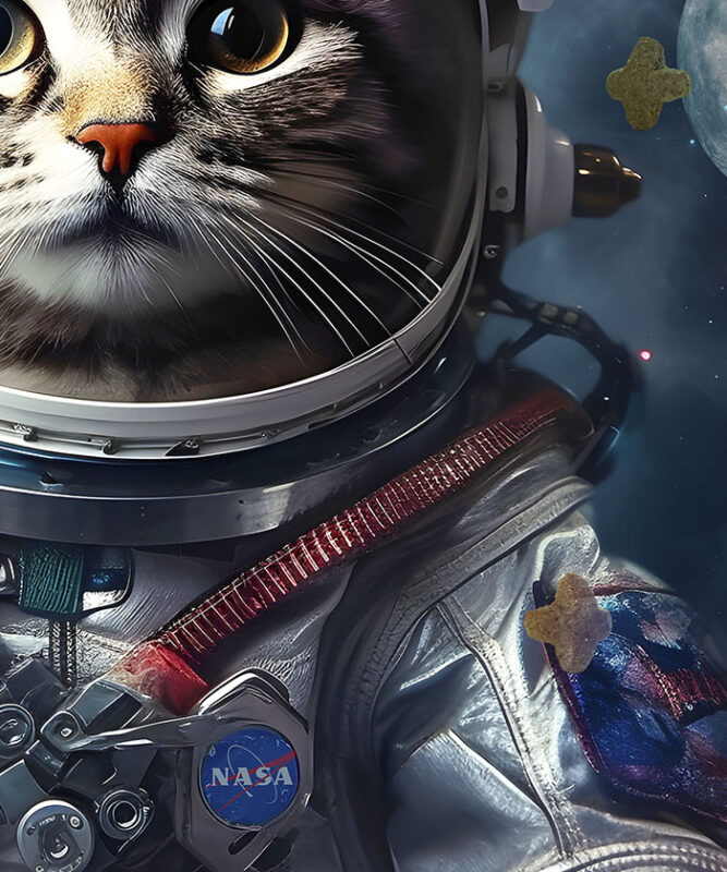 Tableau déco Chat Astronaute Cosmonaute - Tableau Deco