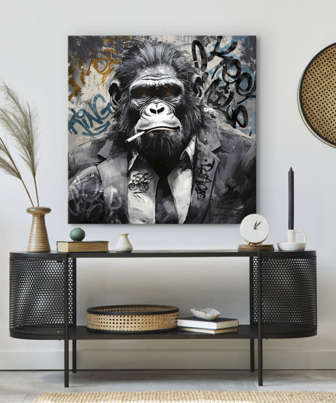 Tableau déco Singe Gorille Chic Street Art - Tableau Deco
