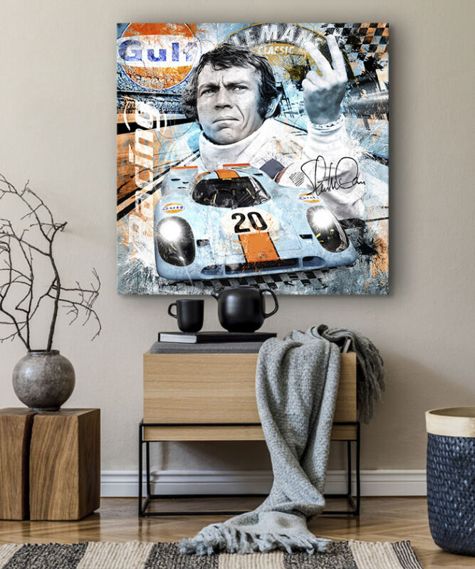 Tableau déco Steve McQueen Le Mans Gulf pop art - Tableau Deco