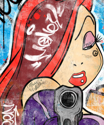 Tableau déco Jessica Rabbit Cartoon pop street art - Tableau Deco