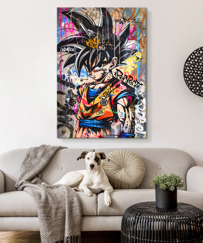 Tableau déco Son Goku Dragon Ball Z graffiti Street-art - Tableau Deco