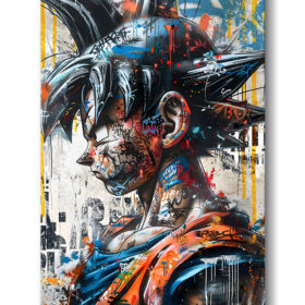 Tableau déco Son Goku Dragon Ball Z graffiti Street-art - Tableau Deco