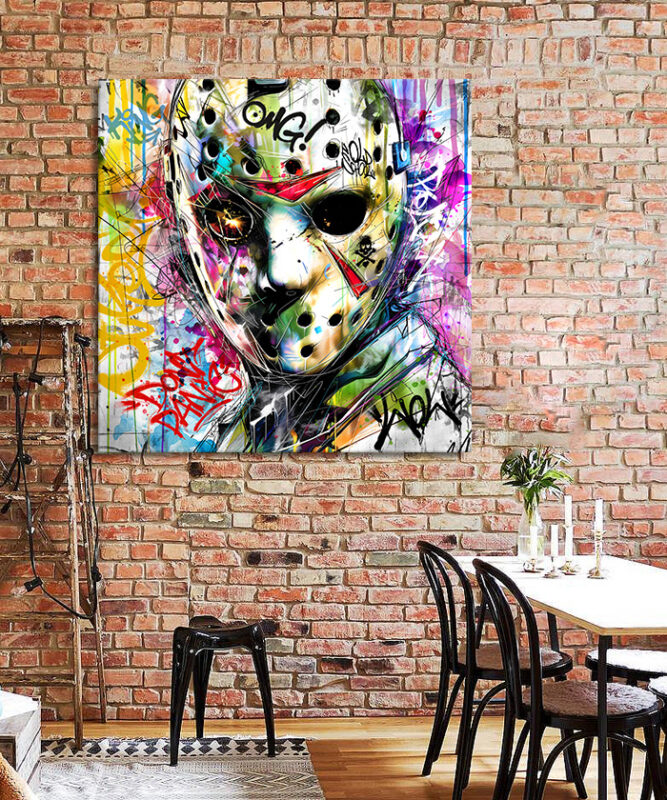 Tableau déco Jason Vendredi 13 Aquarelle Street-art - Tableau Deco