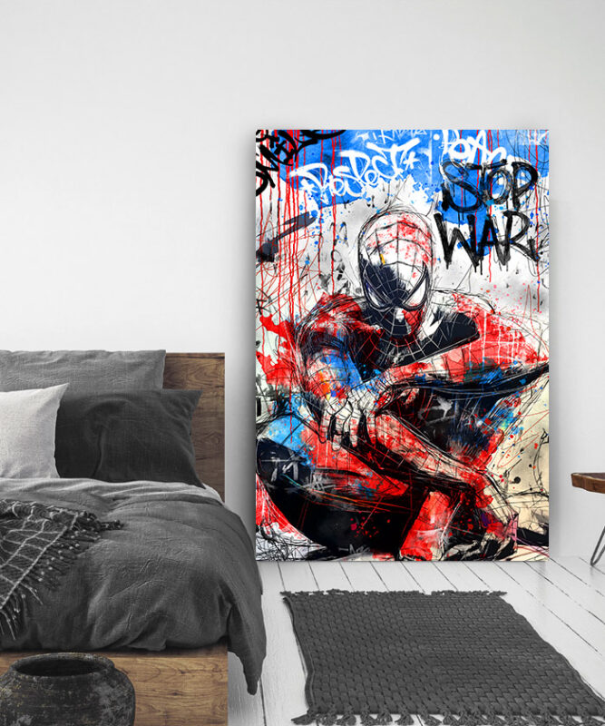 Tableau déco Spiderman Gribouillage Street Art - Marvel - Tableau Deco