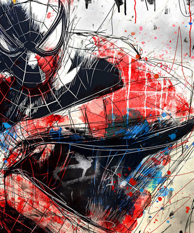 Tableau déco Spiderman Gribouillage Street Art - Marvel - Tableau Deco