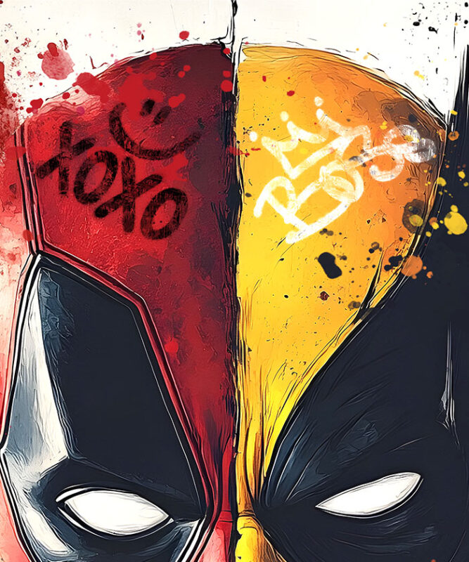Tableau déco Deadpool vs Wolverine Marvel Pop Art - Tableau Deco