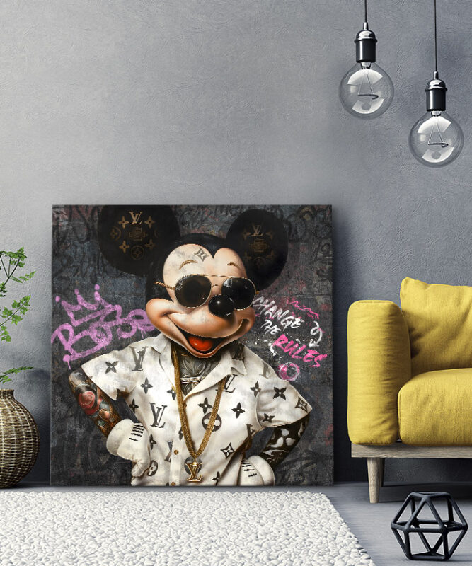 Tableau déco Minnie Mouse Disney Rebelle Street Art - Tableau Deco