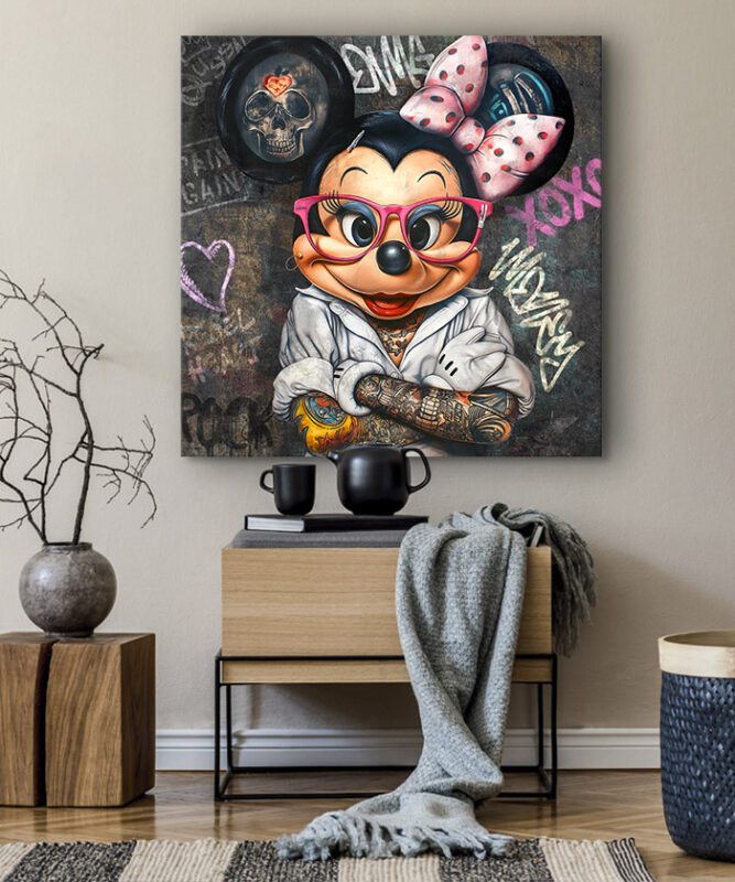 Tableau déco Minnie Mouse Disney Rebelle Street Art - Tableau Deco