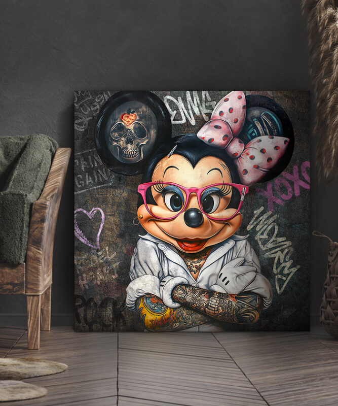 Tableau déco Minnie Mouse Disney Rebelle Street Art - Tableau Deco