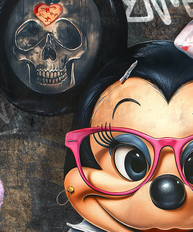 Tableau déco Minnie Mouse Disney Rebelle Street Art - Tableau Deco