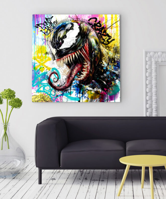 Tableau déco Venom pop art aquarelle graffiti - Tableau Deco