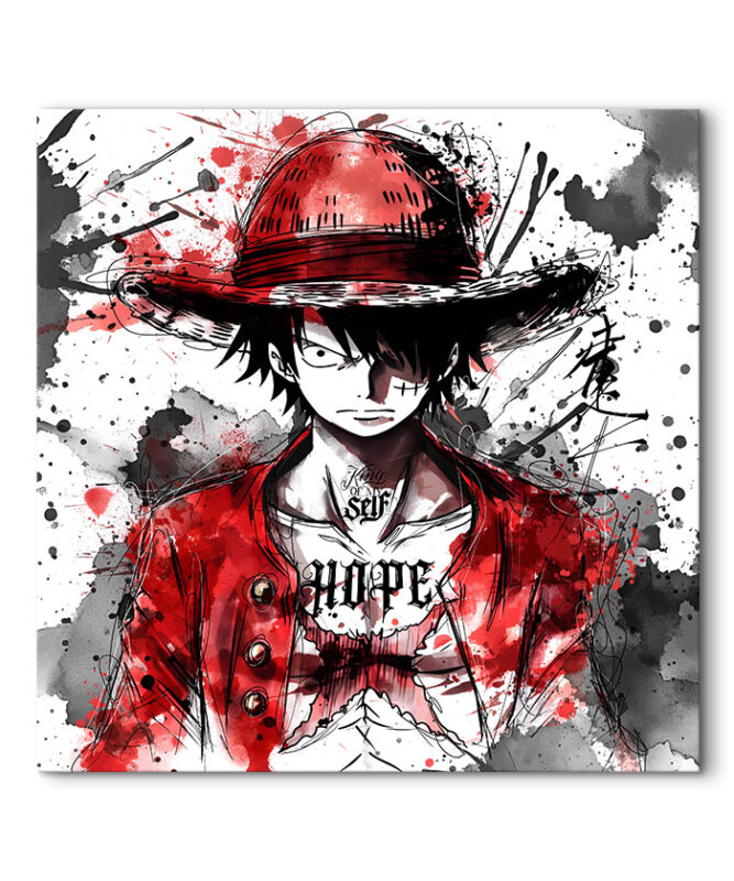 Tableau déco One Piece Luffy Manga Pop-art Encre chinoise - Tableau Deco