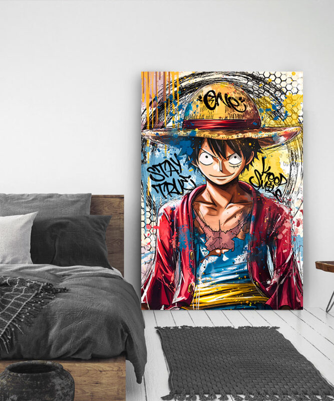 Tableau déco One Piece Luffy Manga Street Pop-art - Tableau Deco