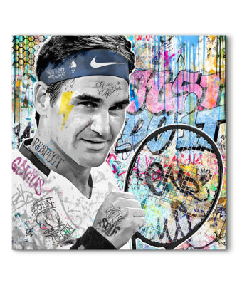 Tableau déco Roger Federer Tennis Street Art - Fat - Tableau Deco