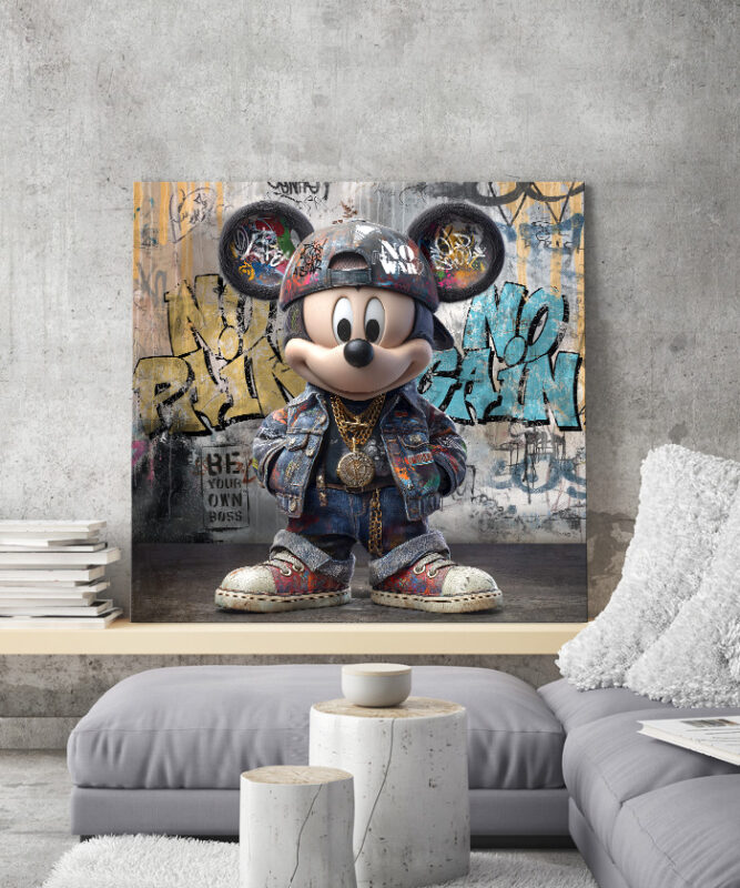 Tableau déco Mickey Mouse Hip Hop Street art Graffiti - Tableau Deco