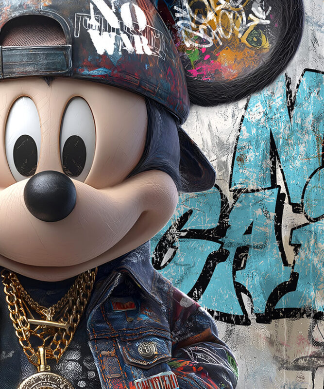 Tableau déco Mickey Mouse Hip Hop Street art Graffiti - Tableau Deco